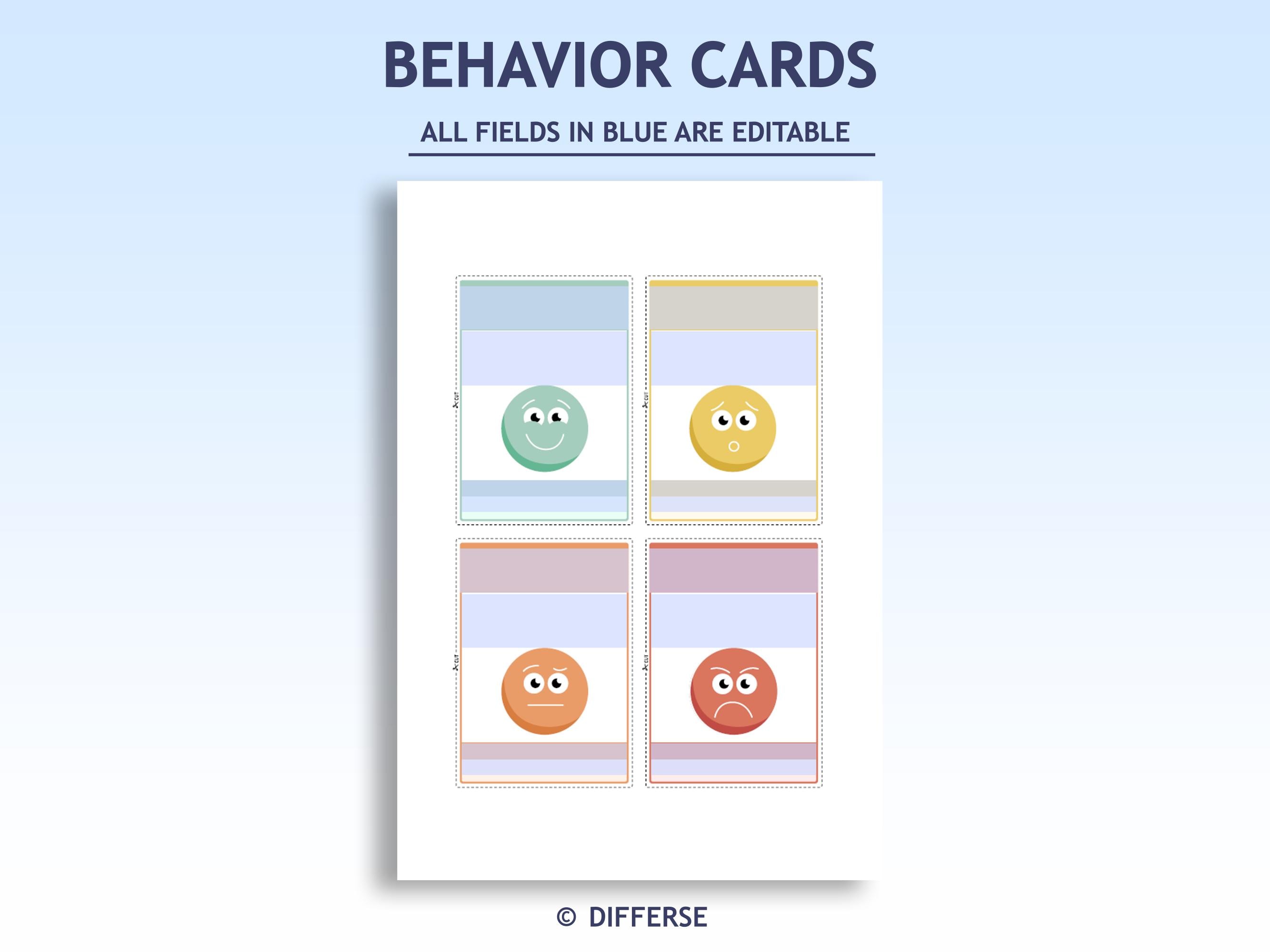 Behavior Cards for Kids | Kids Behavior Cards | Behavior Reward Cards ...