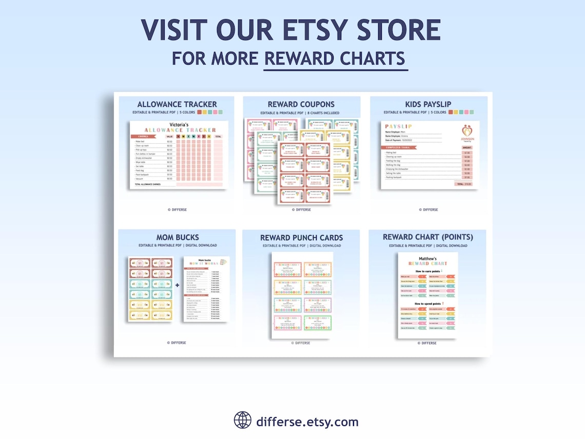 Editable Payslip for Kids | Reward System for Kids | Allowance Tracker ...