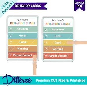 Classroom Behavior Chart Behavior Card Behavior Tracker Consequence ...