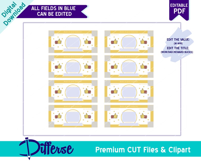 Editable Mom Bucks PDF Reward System for Kids Behavior - Etsy