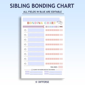 Sibling Bonding Chart | Stop Sibling Rivalry | Parenting Tool | Brother ...
