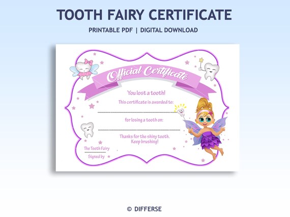 Tooth Fairy Gift Certificate