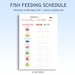 Fish Feeding Chart | Pet Feeding Chart | Fish Chart | Fish Feeding Log ...