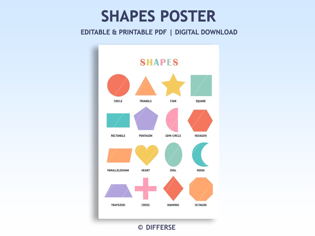 Shapes Poster | Learn Shapes | Shapes Print | Geometric Shapes ...