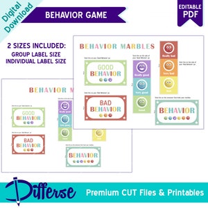 Behavior Jar Labels | Behavior Marbles Game | Kids Behavior Tracker ...