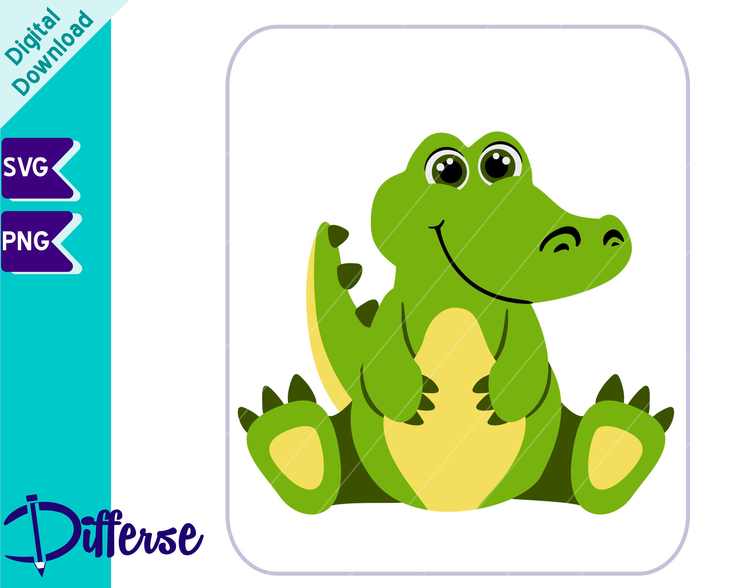 Cute Baby Crocodile SVG SVG Cut File & PNG Crocodile Svg | Etsy