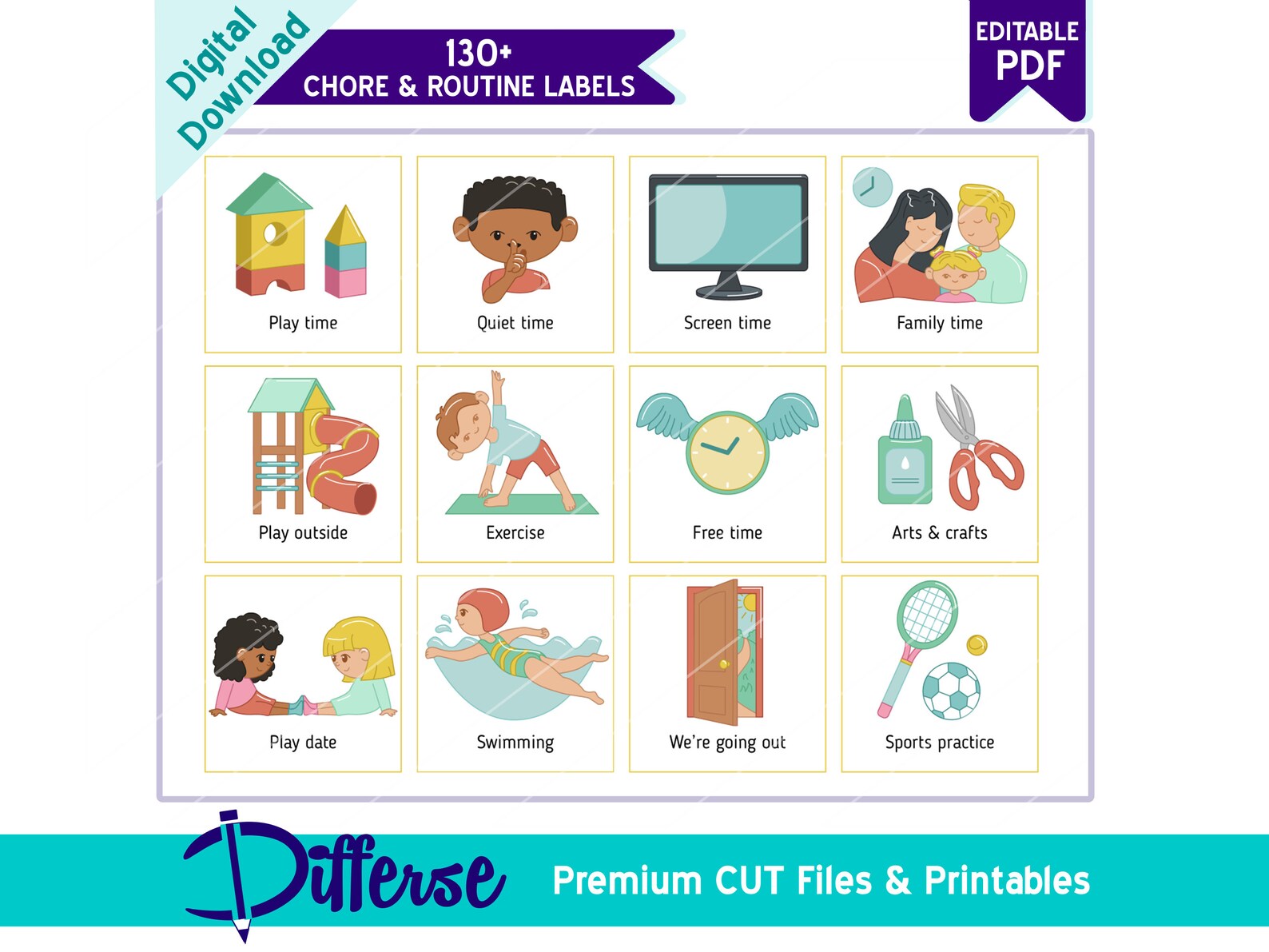 Visual Routine Chart Visual Schedule Kids Chore Chart Chore Chart ...