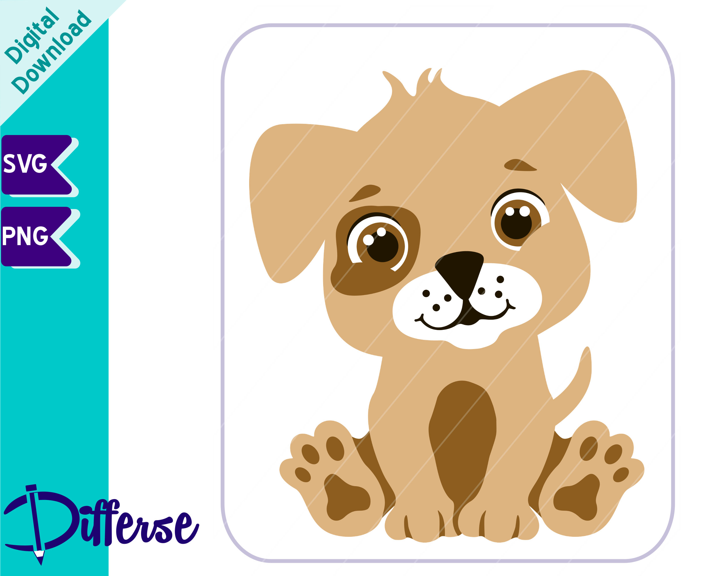Cute Puppy SVG SVG Cut File & PNG Dog Svg Baby Farm - Etsy