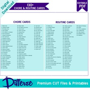 Kids Routine Cards | Daily Chore Cards | Kids Chores | Visual Routine ...