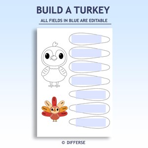 Build a Turkey | Turkey Printable | Turkey Craft | Thanksgiving Game ...