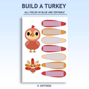 Build a Turkey | Turkey Printable | Turkey Craft | Thanksgiving Game ...