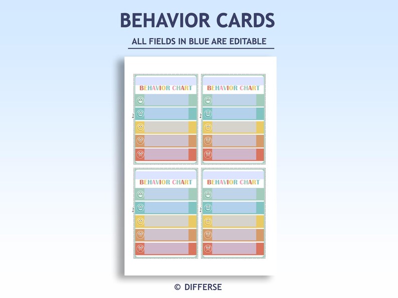 Classroom Behavior Chart | Behavior Card | Behavior Tracker ...