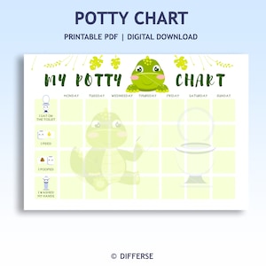 Dinosaur Potty Training Chart | Printable Potty Chart | Potty Training ...
