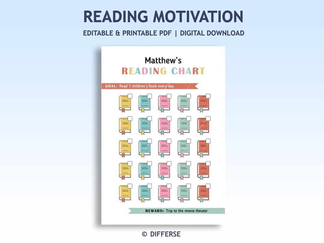 Kids Reading Chart | Reading Challenge | Reading Tracker | Kids Reading ...