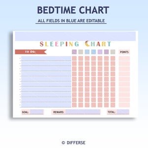 Editable Kids Bedtime Routine | Bedtime Checklist | Bedtime Chart ...