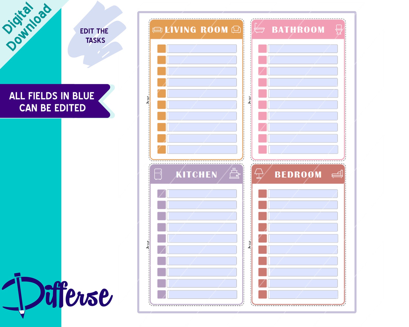 Editable Kids Cleaning Cards Printable Cleaning Cards - Etsy Canada