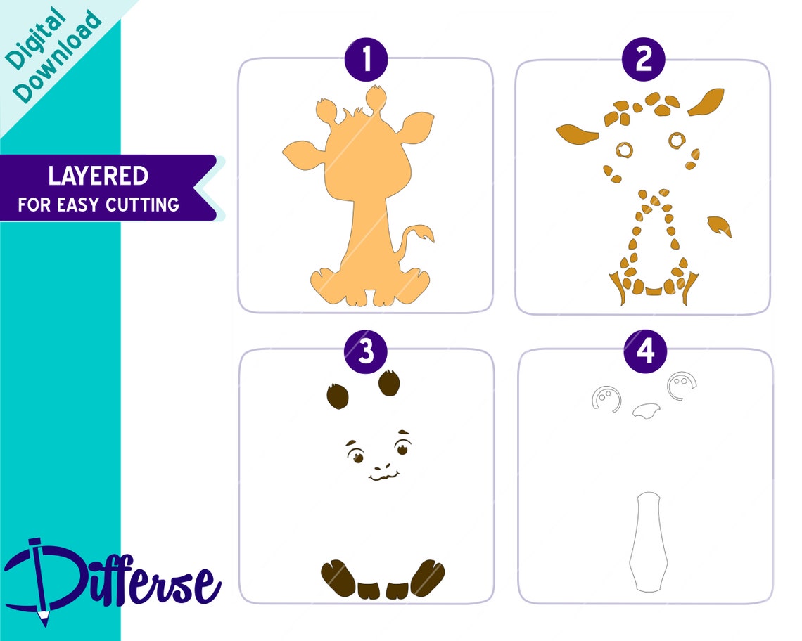 Cute Baby Giraffe SVG SVG Cut File & PNG Giraffe Svg - Etsy