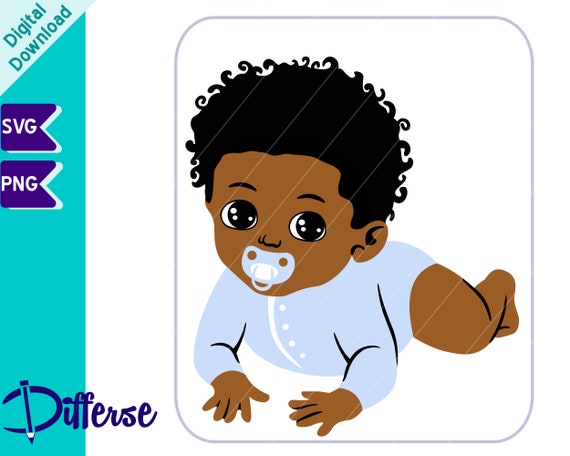 Black Baby Boy SVG SVG Cut File & PNG African American - Etsy