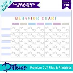 Toddler Behavior Chart Thumbs-up, Thumbs-down Chart Behavior Tracker ...
