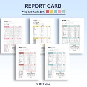 Homeschool Report Card | Grade Card Template | Editable Report Card ...