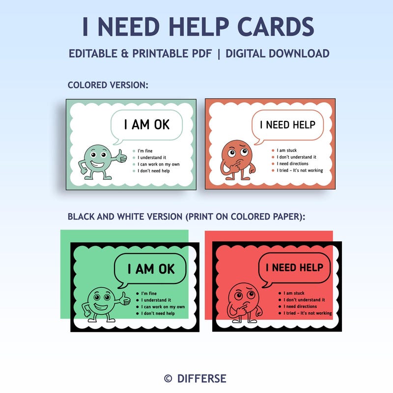 I Need Help Cards - Etsy UK