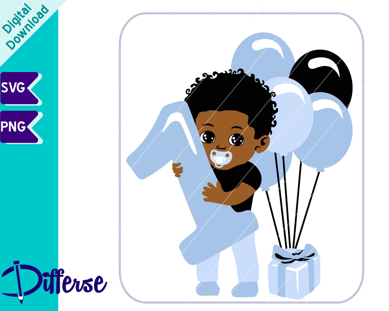 First Birthday SVG | SVG Cut File & PNG | Black Boy Svg | African ...