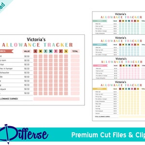 Editable Allowance Chart for Kids Allowance Tracker - Etsy