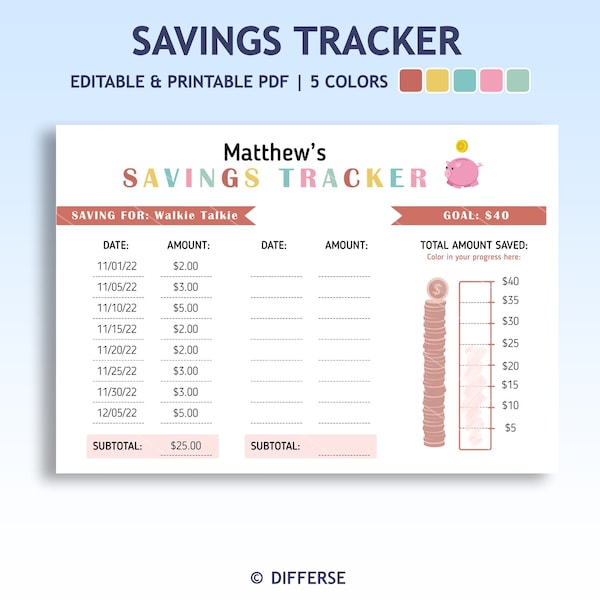 Home Savings Tracker - Etsy