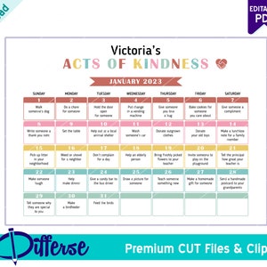 Acts of Kindness Calendar Kids Activities Good Behavior Calendar ...