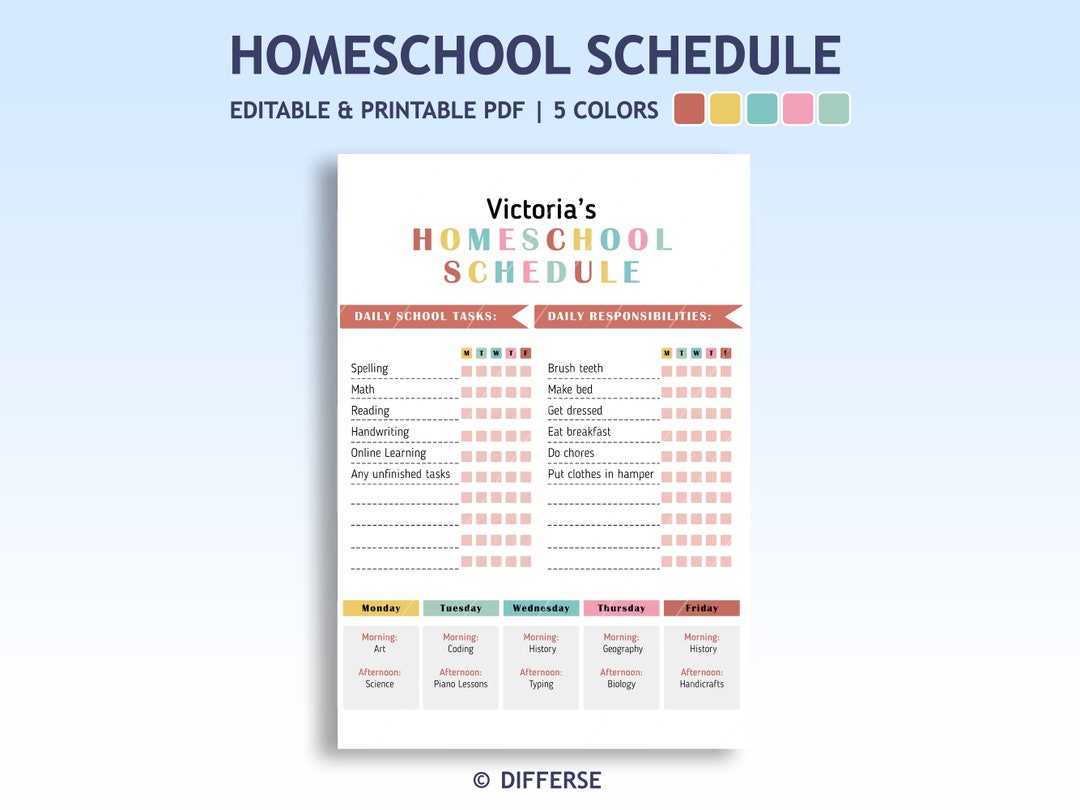 Editable Homeschool Planner | Digital School Planner | Printable ...