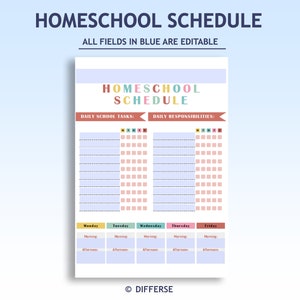 Editable Homeschool Planner | Digital School Planner | Printable ...