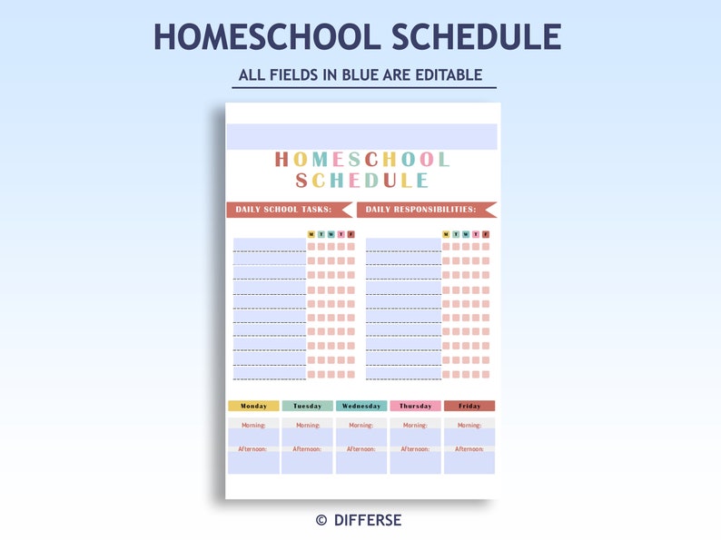 Editable Homeschool Planner | Digital School Planner | Printable ...