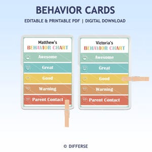 Classroom Behavior Chart Behavior Card Behavior Tracker Consequence ...