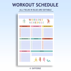 Kids Workout Schedule | Kids Exercise Checklist | Exercise Tracker ...