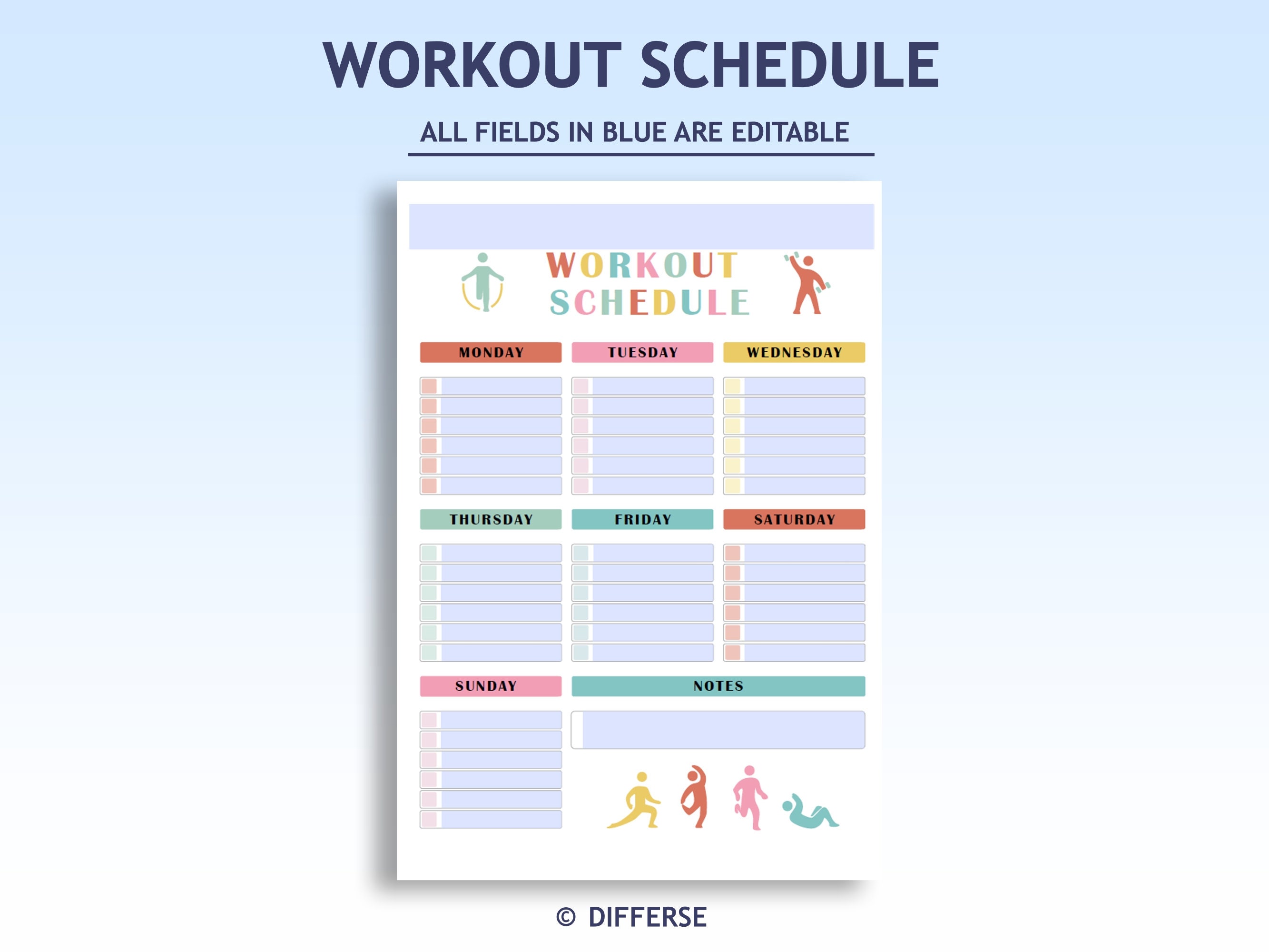 Kids Workout Schedule | Kids Exercise Checklist | Exercise Tracker ...
