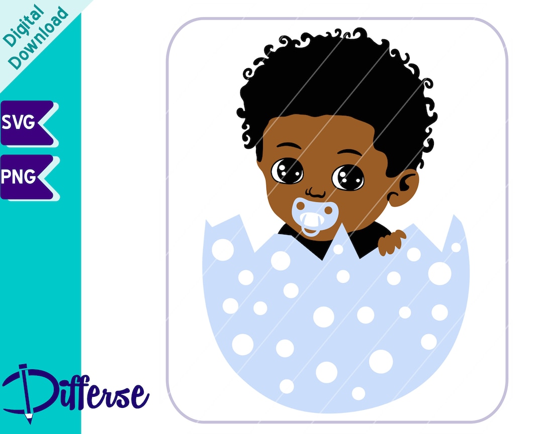 Baby in Egg SVG | SVG Cut File & PNG | Boy Baby Shower Svg | African ...