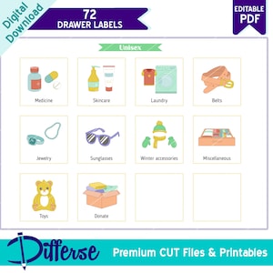 Kids Drawer Labels | Kids Dresser Labels | Kids Clothing Labels | Kids ...