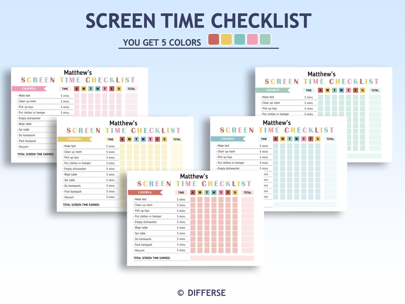 Kids Screen Time Bundle | Screen Time Chart | Screen Time Checklist ...