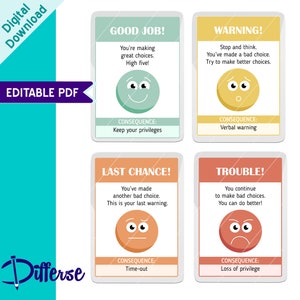 Behavior Cards for Kids Kids Behavior Cards Behavior Reward Cards ...