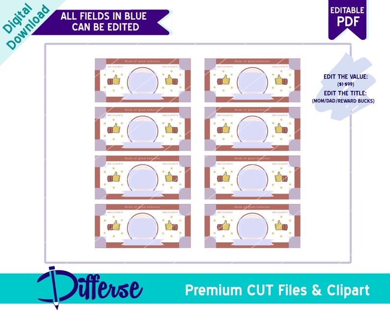 Editable Mom Bucks PDF Reward System for Kids Behavior - Etsy