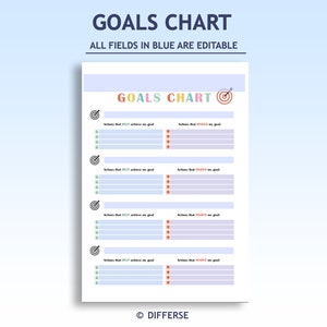 Kids Goals Chart | Goal Chart | Setting Goals | Incentive Chart ...
