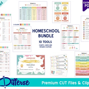 Editable Homeschool Printable Bundle for Kids | Homeschool Planner ...