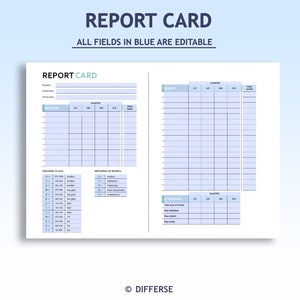 Editable Homeschool Report Card | Report Card Template | Homeschool ...
