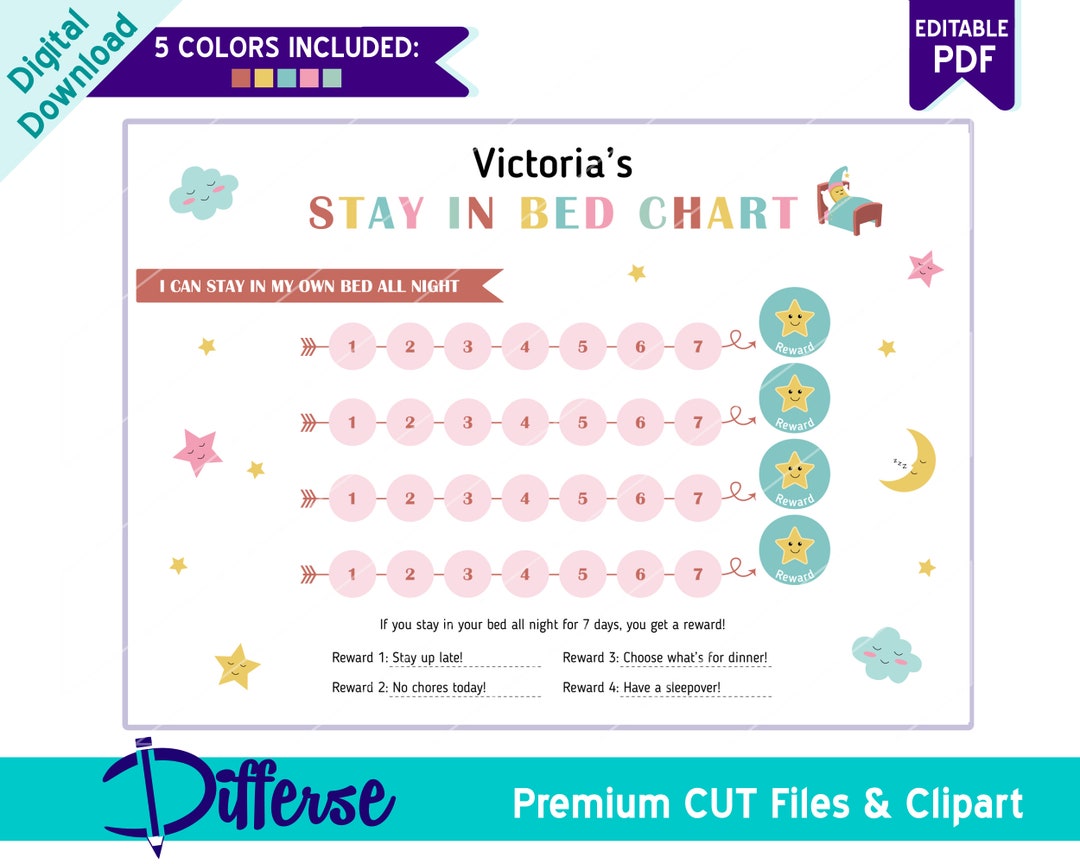 Stay in Bed Reward Chart Bedtime Chart Stay in Bed Chart Reward Chart ...