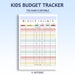 Kids Budget Tracker | Editable Budget Tracker | Allowance Tracker ...