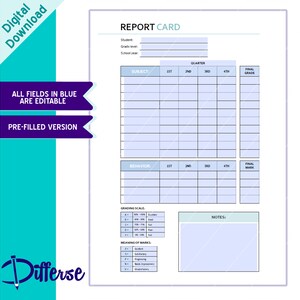 Homeschool Grade Tacker Bundle | Report Card | Grade Tracker | Grade ...