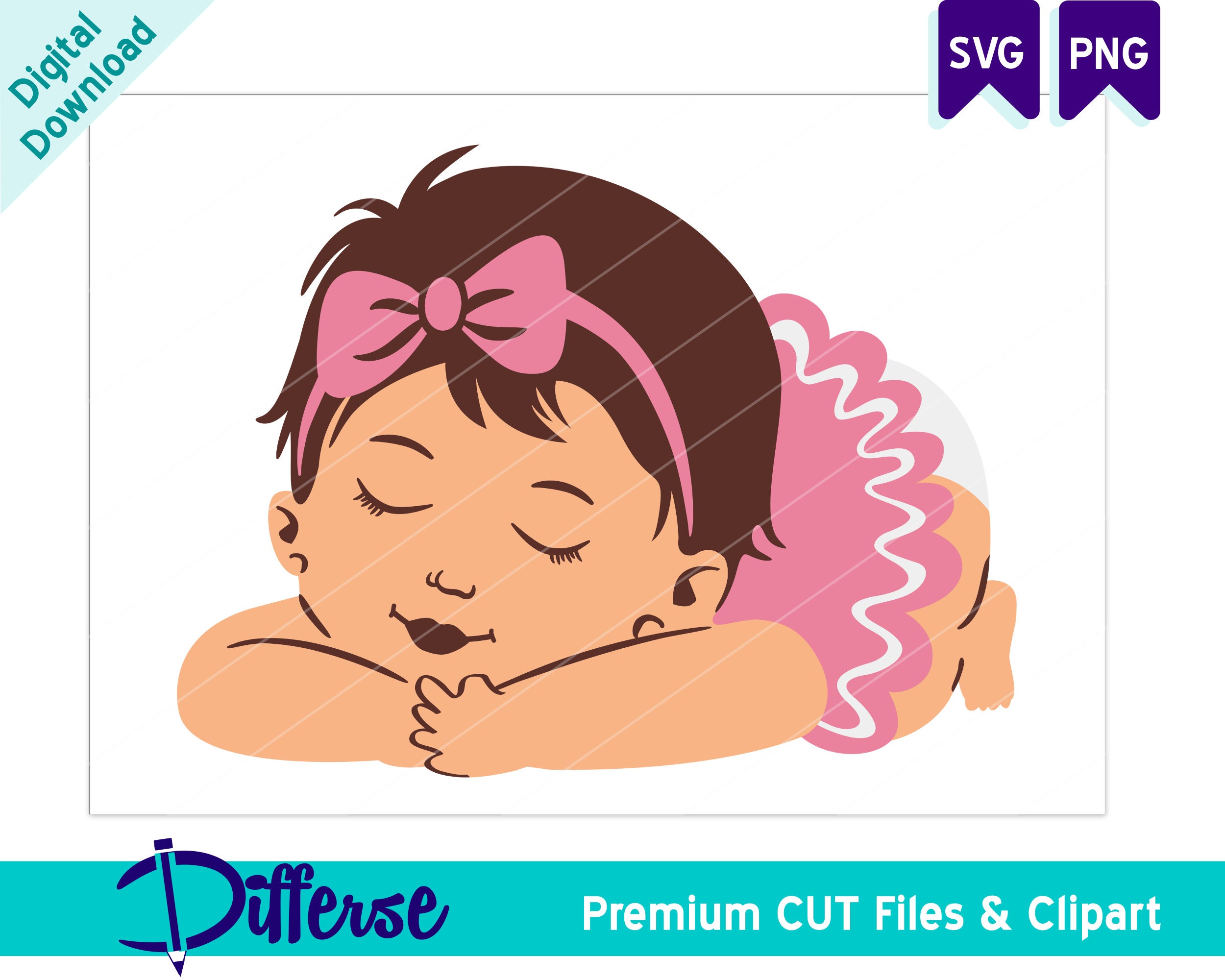 Baby Girl Clipart Sleeping