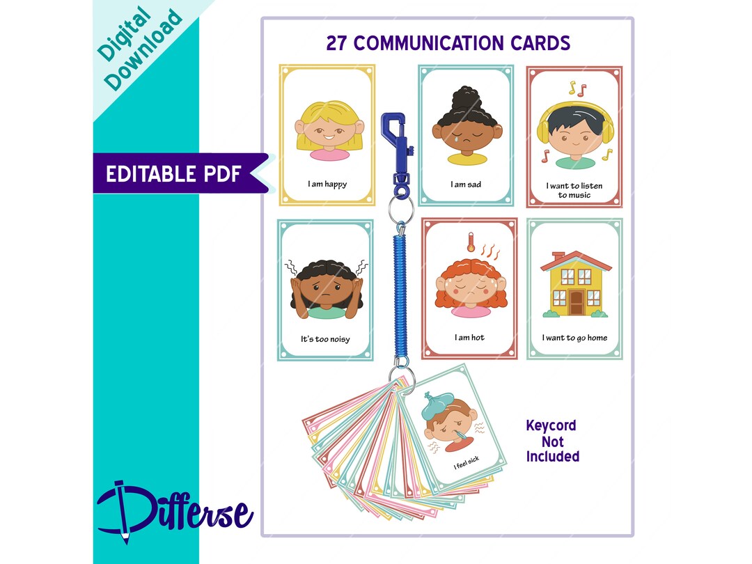 Printable Communication Cards Autism Communication Visual Communication ...