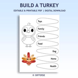 Build a Turkey | Turkey Printable | Turkey Craft | Thanksgiving Game ...