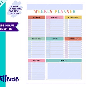 Family Weekly Planner Weekly Schedule Daily Planner Daily Task Tracker ...